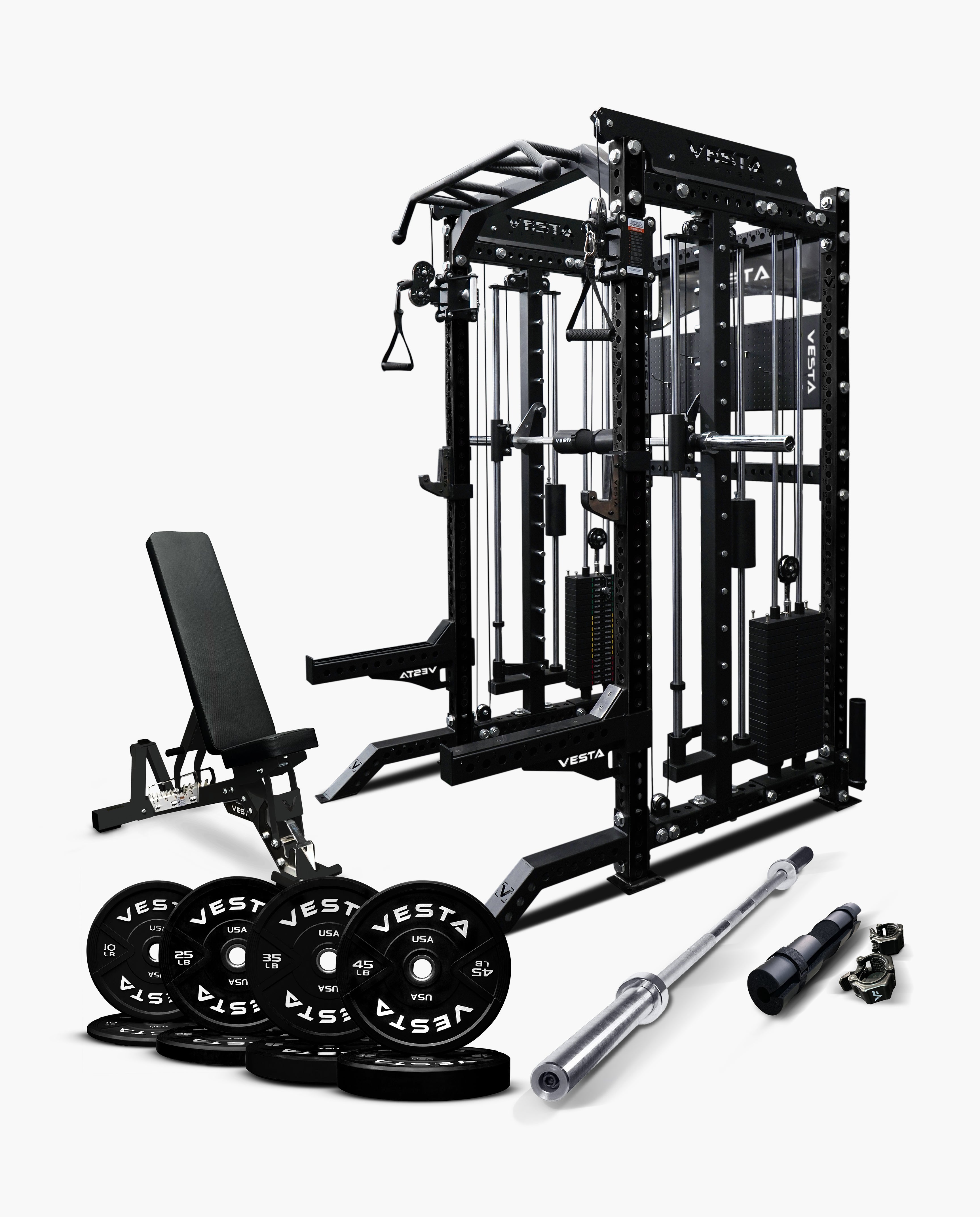 Ultimate Package II - PRO SERIES 3IN1 Ultimate Rack With Smith Machine ...