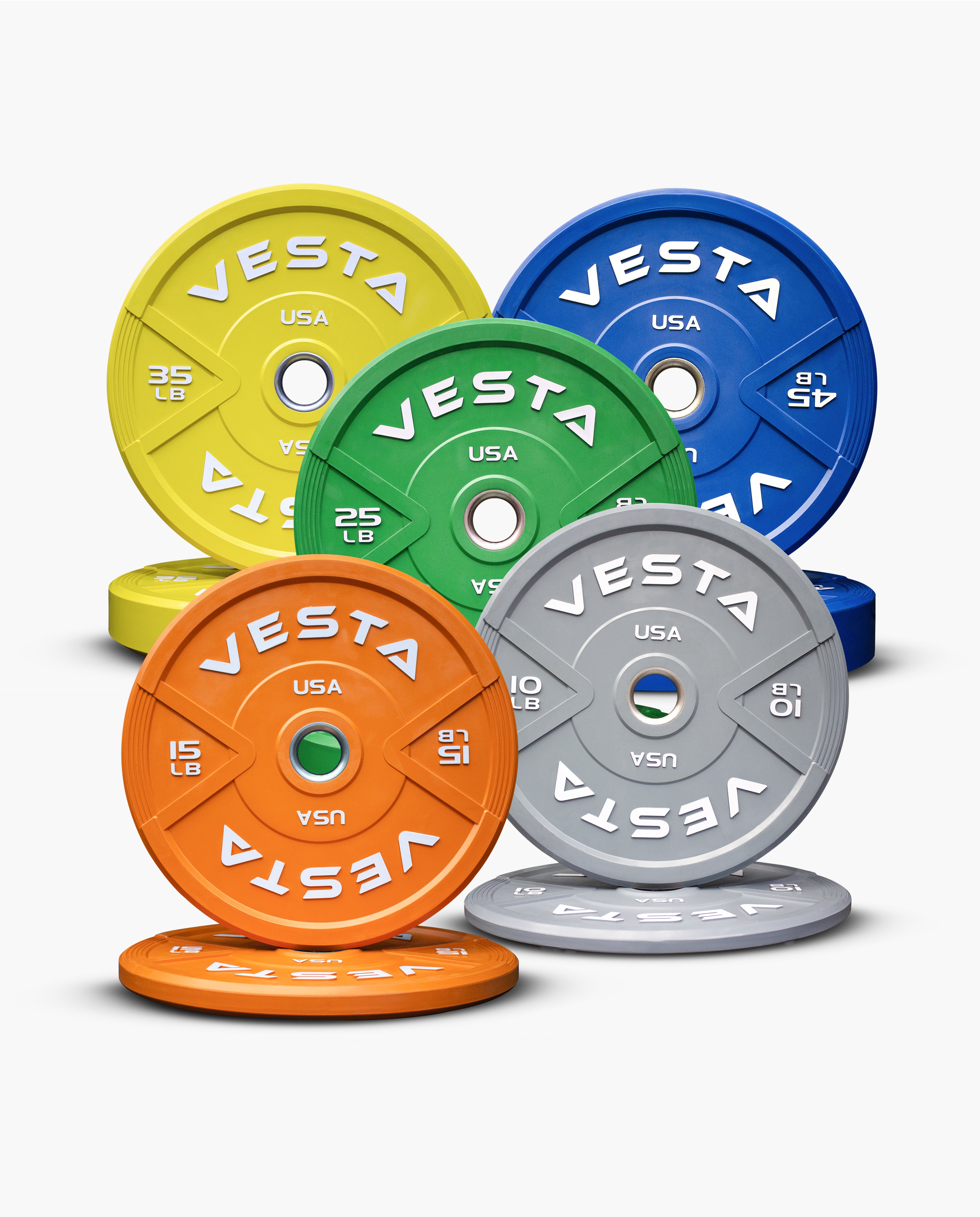 Colored Bumper Plates | 260 lb Plate Set | Vesta Fitness