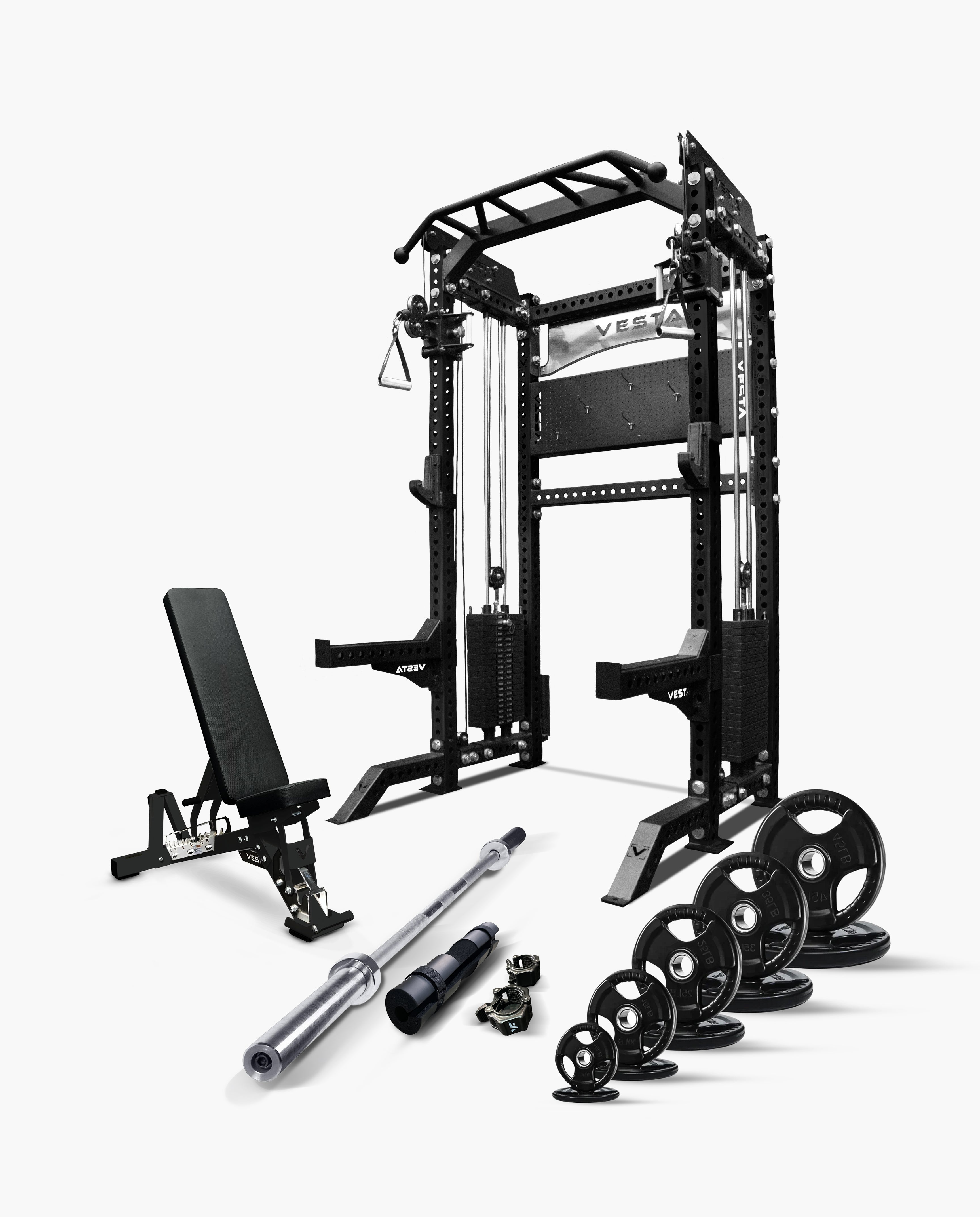 Ultimate Package I - PRO SERIES 2IN1 Ultimate Half Rack Functional Tra ...